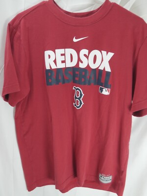 Boston Red Sox Shirt Mens Large Red Nike Center Swoosh MLB Baseball | eBay