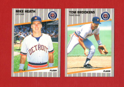 Tom Brookens & Mike Heath 1989 Fleer Error Cards- Wrong Backs | eBay
