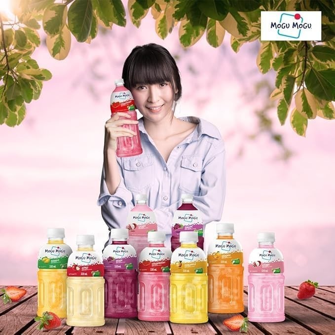 MOGU MOGU Lychee Drink With Nata de Coco Gotta Chew 320ml 6 Bottles ...