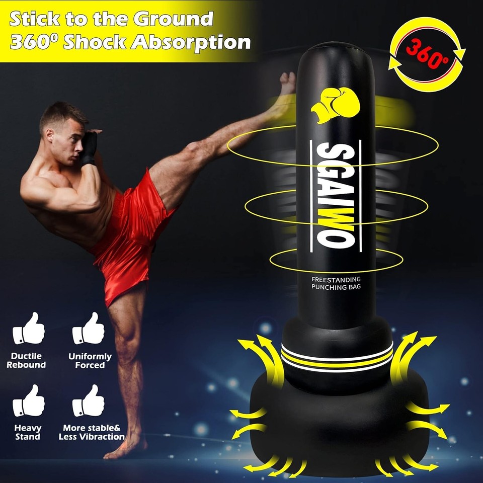 Heavy Punching Bag Boxing Free Standing Fitness MMA Fitness Training ...