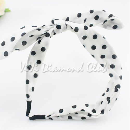 Fashion Korean Style Rabbit Bunny Ears Ribbon Scarf Hair Tie Wrap Bow ...