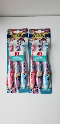 2 New My Little Pony Child Soft 3 Pack Toothbrush Set Firefly MLP Pink ...