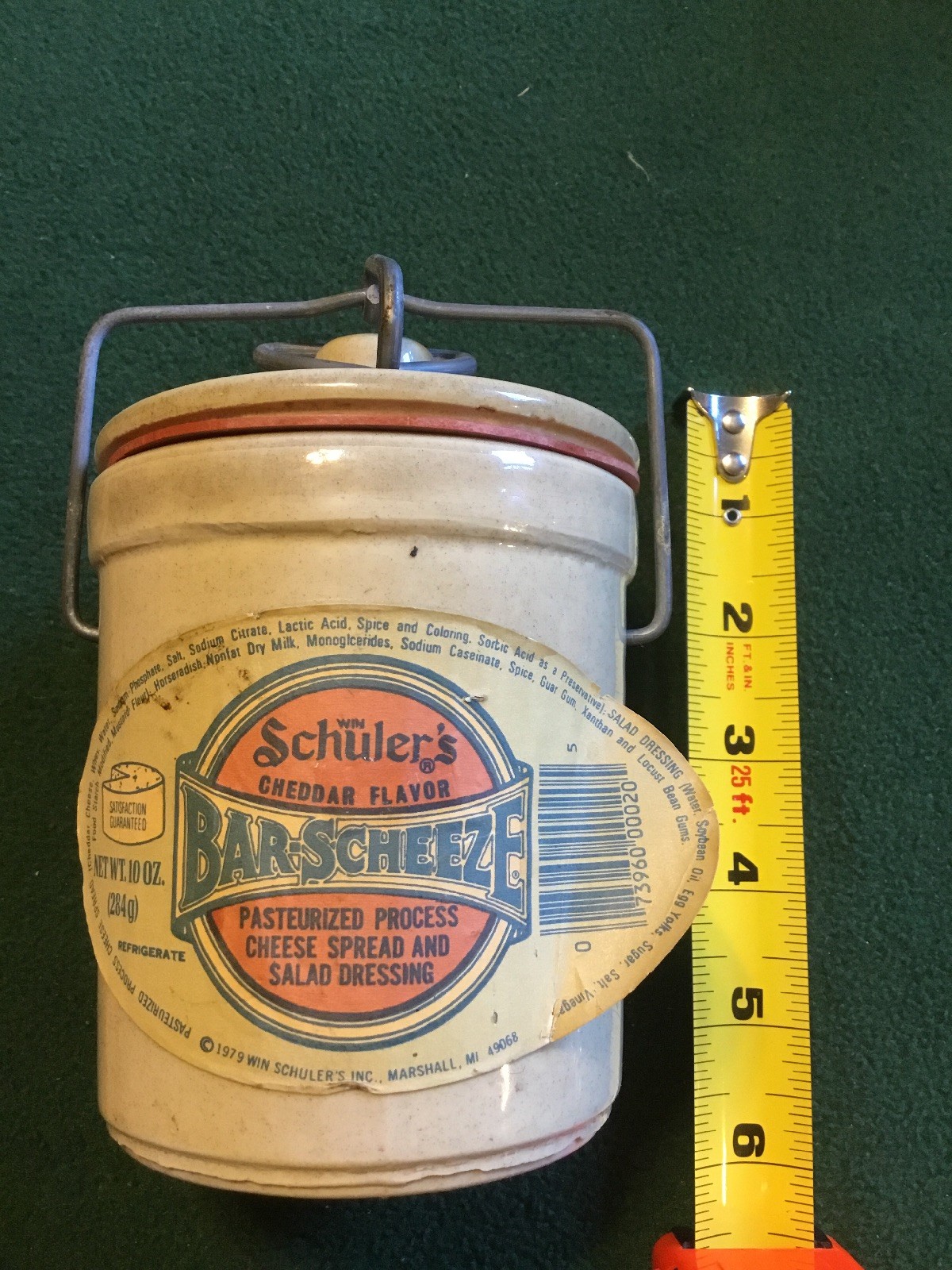 Vintage Schulers Bar Scheeze Canister Crock 1979 Lid Rubber Seal 5 ...