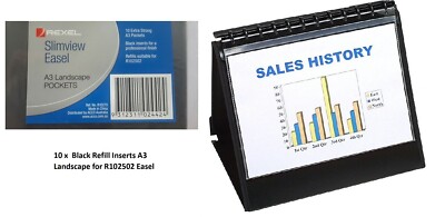 10 x REXEL R10270 Slimview Easel Refill Pockets for R102502 Landscape ...