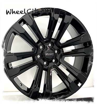 22" gloss black wheels fits 2020 GMC Yukon Denali OE replica 5822 rims ...