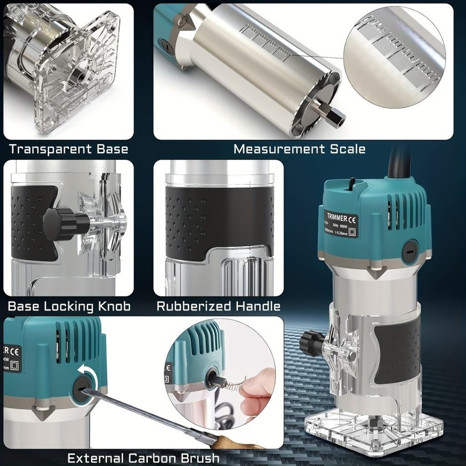 Wood Router, 800W Compact Router Tools For Woodworking, 3500 RPM | eBay