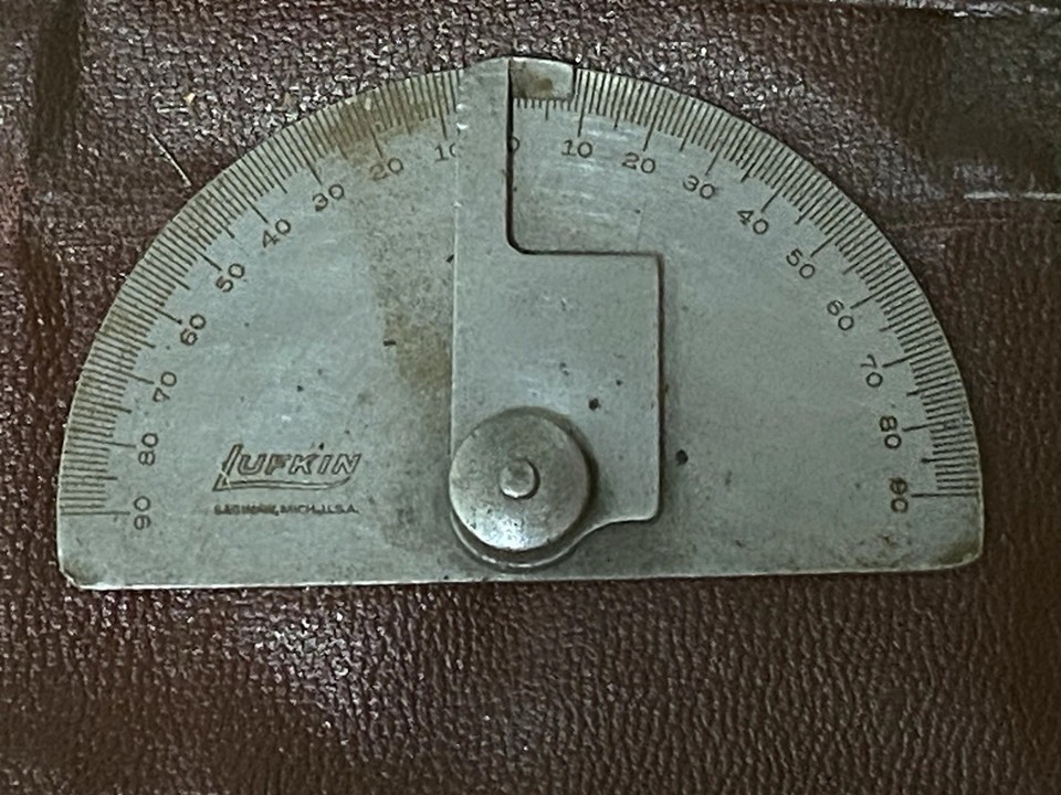 VINTAGE LUFKIN RADIUS GAGE SET WITH Original CASE And OEM Protractor ...