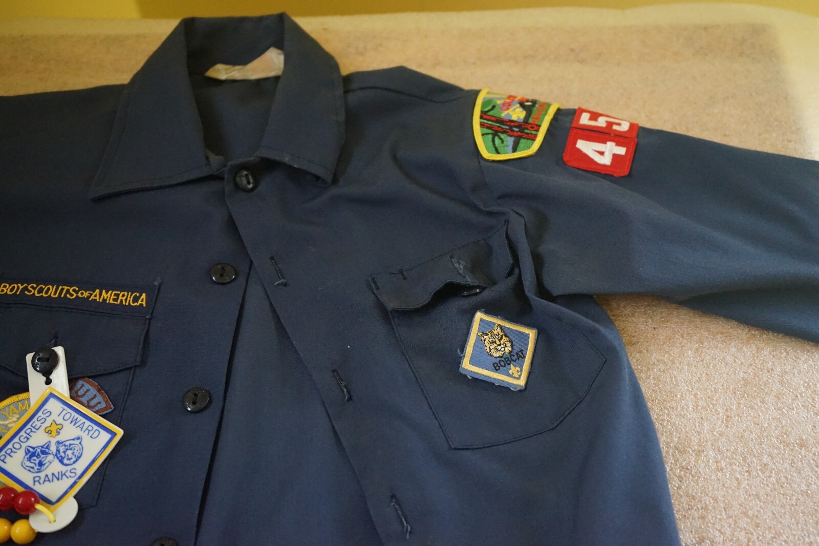 Vintage 1993 Boy Scouts of America Uniform, Hat, Belt, Scarf, Patches ...