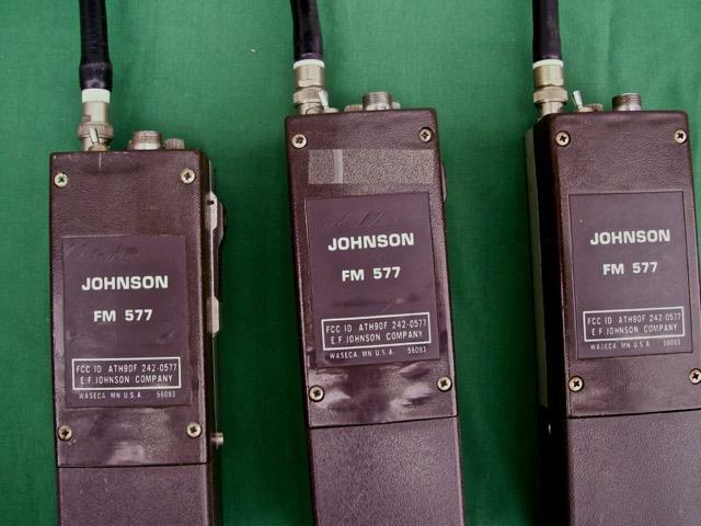 EF JOHNSON 3 FM-577 RADIOS, RAPID CHARGER, 6 BATTERIES, POUCHES | eBay