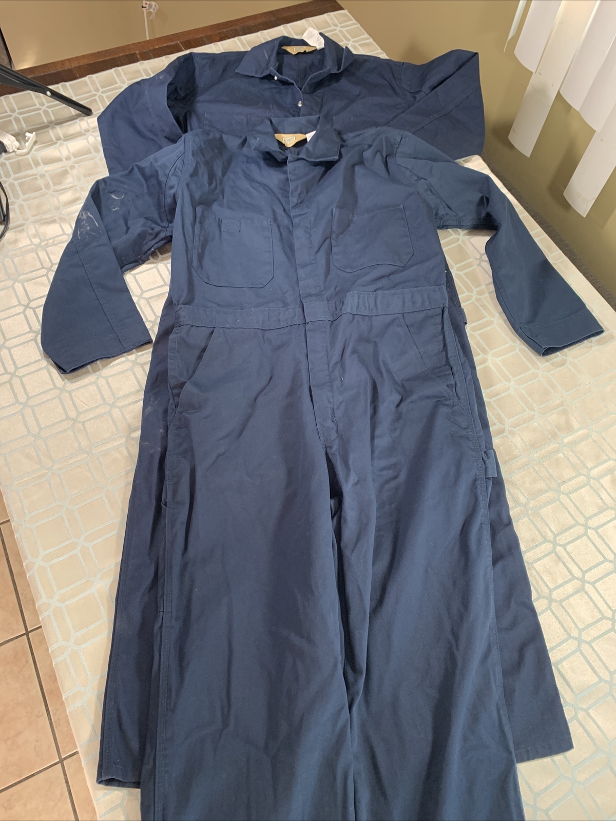 2 C.E. Schmidt Cotton Workwear Navy Blue Coveralls Men's Size Medium R ...