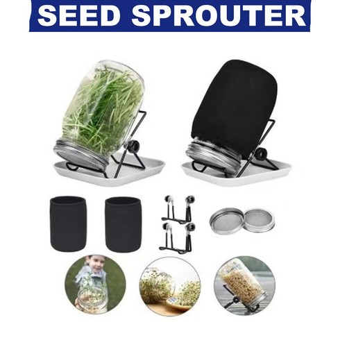2Set Seed Sprouter Germination Cover Kit Sprouting Mason Jars with Lids ...