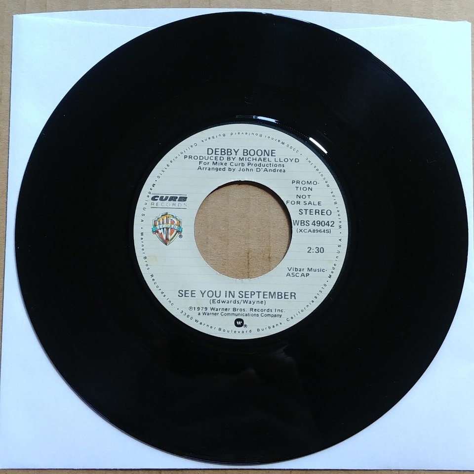 DEBBY BOONE See You In September 45 7" POP VOCAL Record Vinyl Warner ...