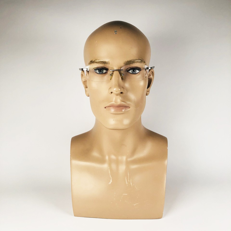 POLICE eyeglasses SATIN SILVER RIMLESS glasses frame MOD: V2922V COL ...