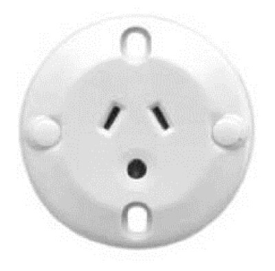 Clipsal FLUSH MOUNTING SINGLE SOCKET 250V 10A 3-Pin Round Earth WHITE ...