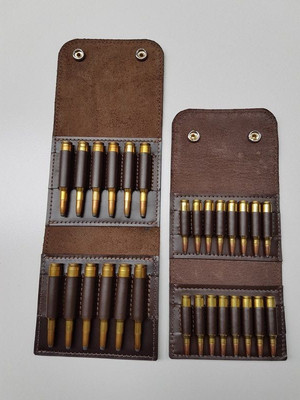 Leather AMMO wallet pouches .222 .223 & 325 458 300mag 338 .458 .270 ...