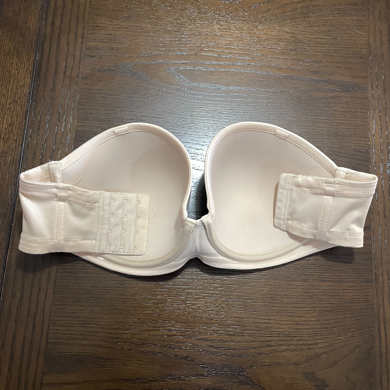 Wacoal Strapless Bra 32DDD Tan Satin Padded Underwire… - Gem