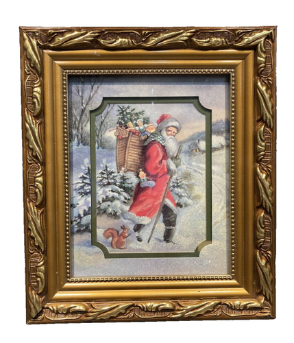 Merck Old World Christmas Framed Shadow Box Print Santa Vintage | eBay