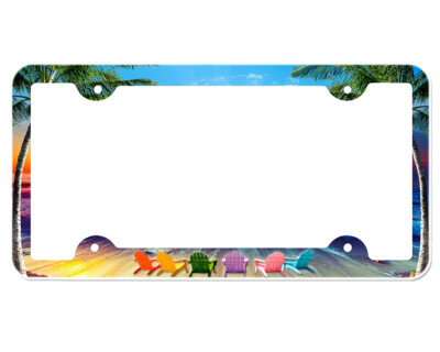 Beach Chairs License Plate Frame | eBay