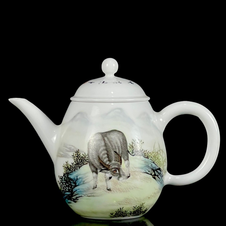 Chinese Pastel Famille Rose Porcelain Hand Painted Exquisite Ox Pattern ...