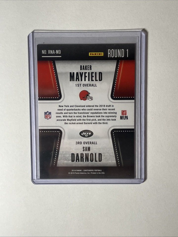 2018 Contenders Round Numbers Baker Mayfield Sam Darnold Rookie RC #RNA ...