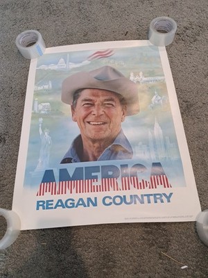 Vintage America Reagan Country Campaign Poster Ronald | eBay UK