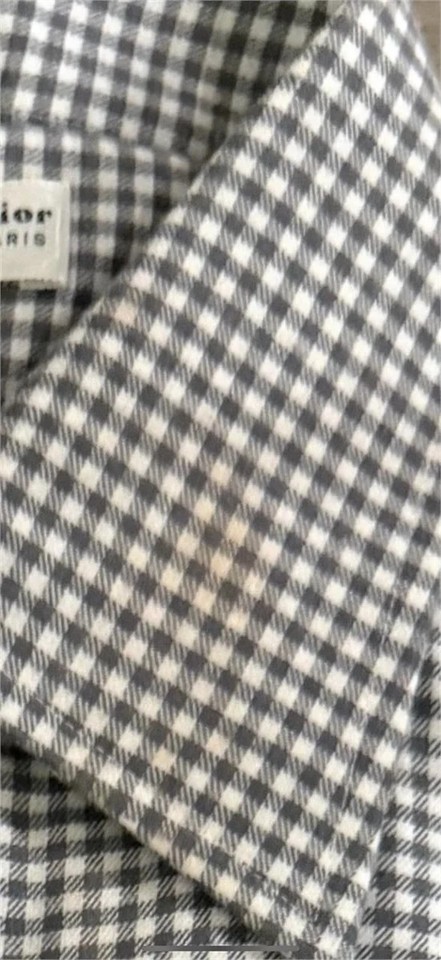Christian Dior Shirt Mens L BlackWhite Gingham Plaid Long Sleeve ...
