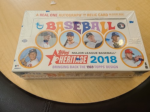 2018 Topps Heritage Hobby box Baseball Factory Sealed Box 24 Packs ...
