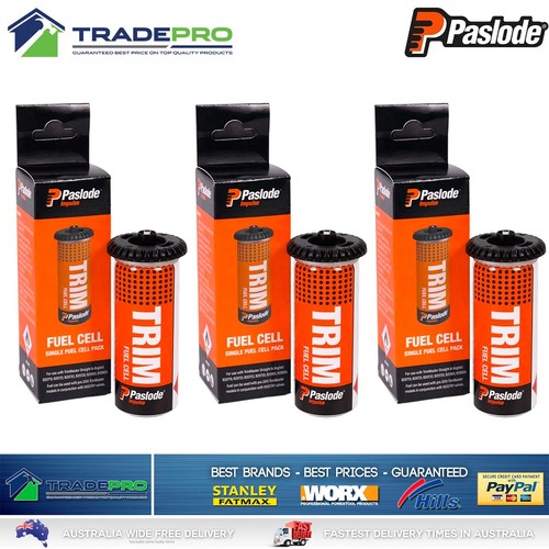 3x Paslode Genuine Impulse Fuel Cell Twist N Lock Gas Cartridge B20544S ...