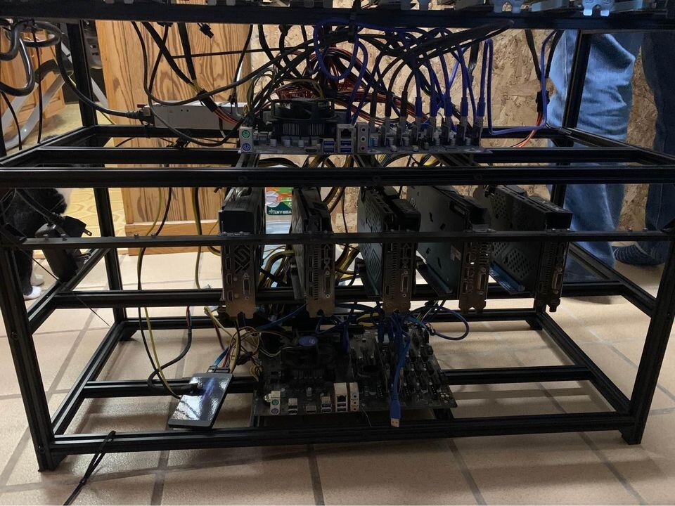 Crypto Mining Rig with spare parts: GPU, breakout, risers, motherboard | eBay