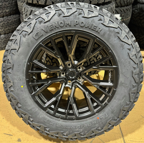 20x10 Fuel D847 Rebar Black Wheels 35" AT Tires 8x6.5 Hummer H1 H2 | eBay