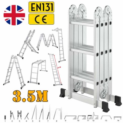Aluminium Combination Step Ladder Foldable 3.5M Multi-Purpose 14 IN 1 ...
