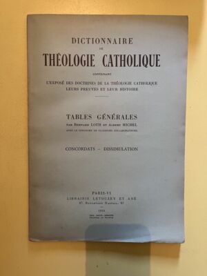 Dictionnaire de théologie catholique Tables générales 1955 | Très bon ...