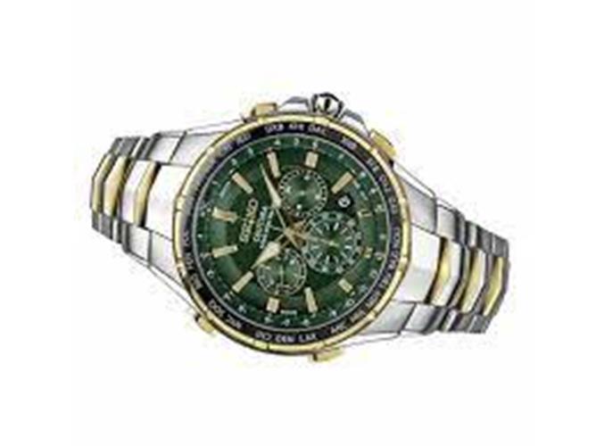 Seiko Men's Japanese Quartz Dress Stainless Steel Strap Green Dial ...