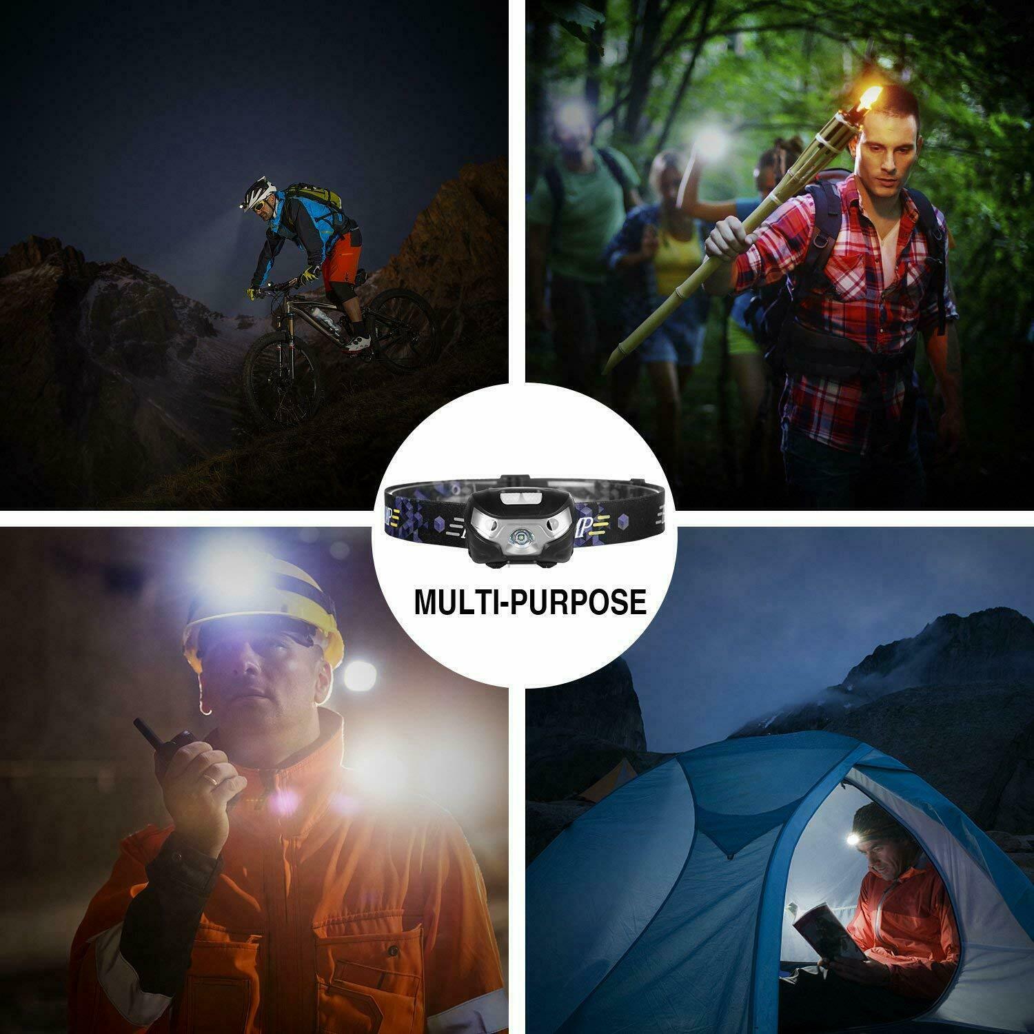 LED Head Torch Headlight Lamp CE Camping Induction Headlamp USB ...