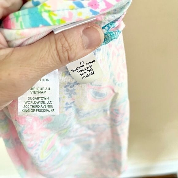 LILLY PULITZER Mabry Midi Dress Multi Flock Full of Fun Sz Small Halter ...