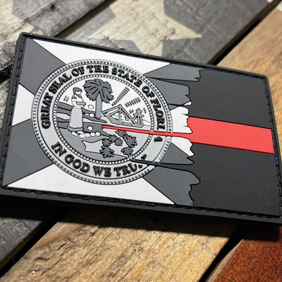 Tattered Subdued FLORIDA State Flag Thin Red Line PVC Patch | eBay