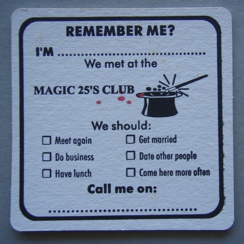 Morwell RSL Magic 25's Club Remember Me Elgin St 0351342455 Coaster ...