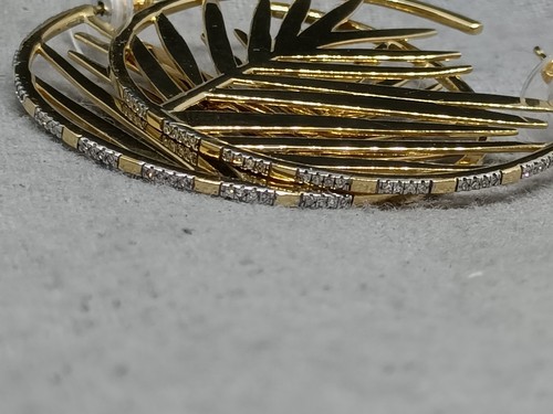 Ella Stein .14 Carat Natural Diamonds Gold Plated Sterling Silver Palm ...