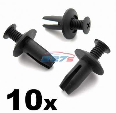 10x 8mm Screw Fit Plastic Trim Clips- Ford Bumper & Rocker Panel ...
