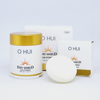 O HUI Day Shield Sun Powder SPF50+ PA+++ 20g + Puff #01 Pink #02 Beige ...