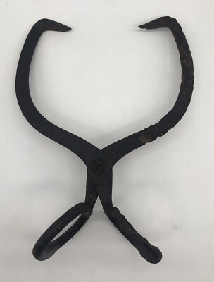 Antique Ice Block Tongs Large Hand-Forged Cast Iron Ice Hook Primitive ...