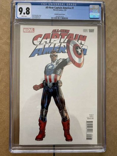 All-New Captain America #1 CGC 9.8 1st Sam Wilson Cap america pichelli ...