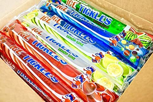 Ice Tickles Giant Freezer Ice Pop Bars, Original Flavors (Pack of 36 ...