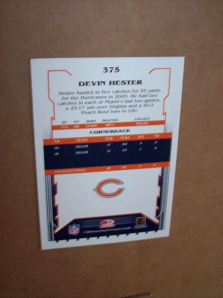2006 Score football Devin Hester rookie card #375 Pack Fresh | eBay