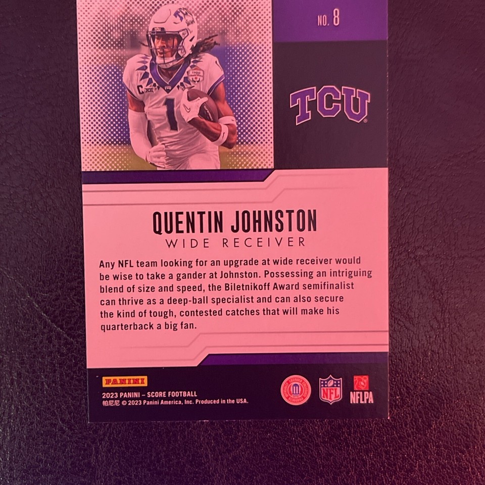 Quentin Johnson 2023 Panini Score Protential #8 Rookie Card RC Chargers ...