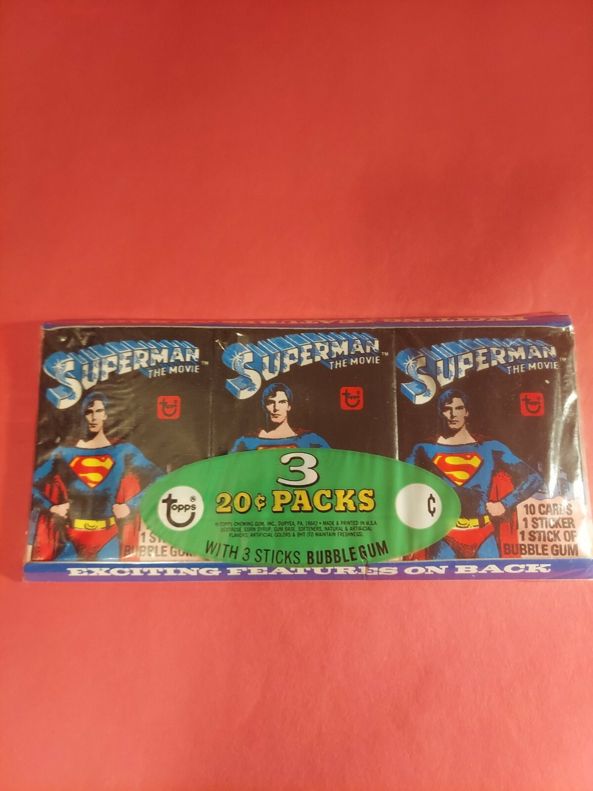 1978 Topps Superman The Movie Wax Pack Grocery Tray DC Comics Superhero ...
