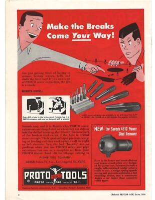 1954 PROTO TOOLS SPEEDY 4510 POWER STUD REMOVER AUTOMOTIVE VINTAGE ...