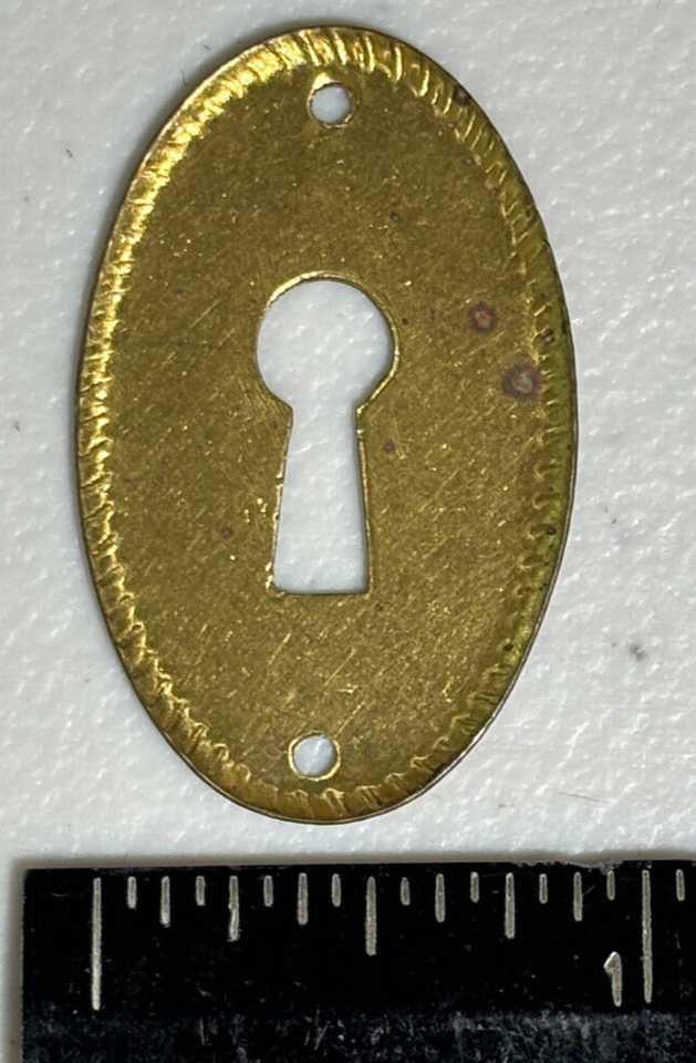 VINTAGE OLD ANTIQUE SOLID BRASS FANCY ESCUTCHEON KEY HOLE KEYHOLE COVER ...