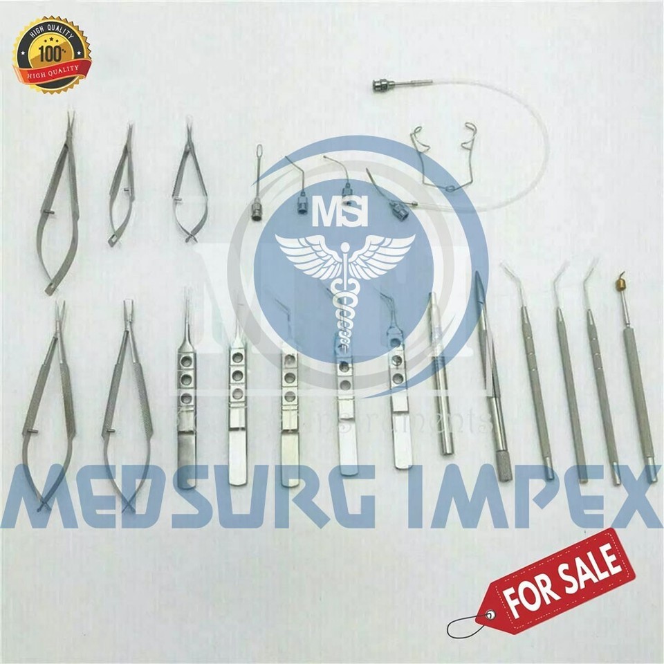 21pcs Ophthalmic Cataract Eye Micro Surgery Surgical Instruments with ...