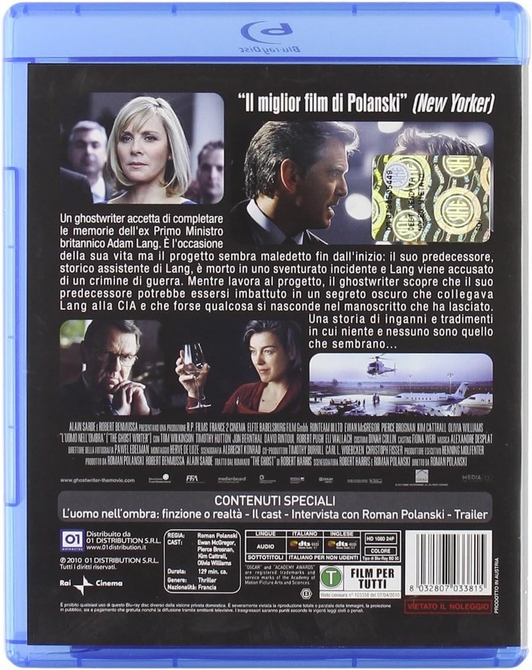L'uomo Nell'ombra (Blu-ray) Mcgregor Brosnan Polanski Roman (UK IMPORT) | eBay